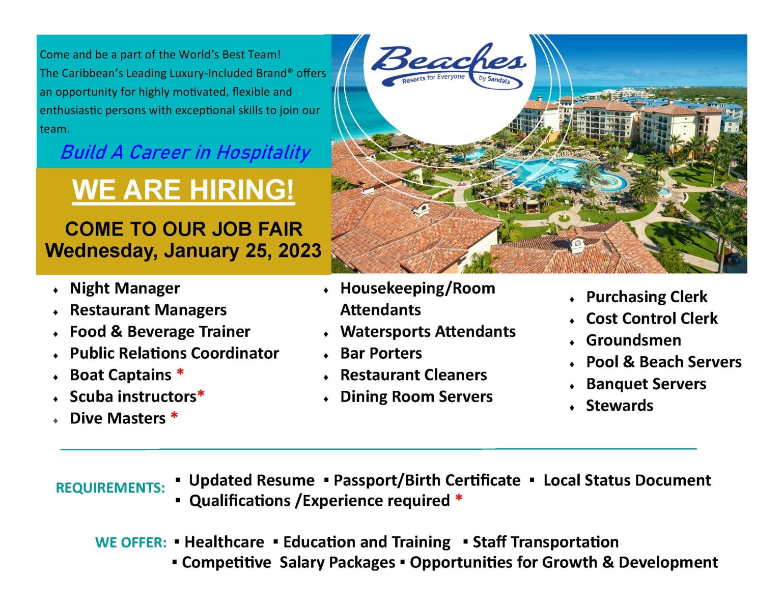 JOB FAIR on Wednesday at Beaches Turks & Caicos – Magnetic Media