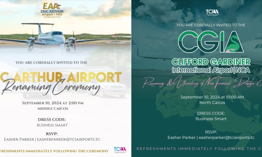 TCIAA announces Renaming Ceremonies for North and Middle Caicos ...